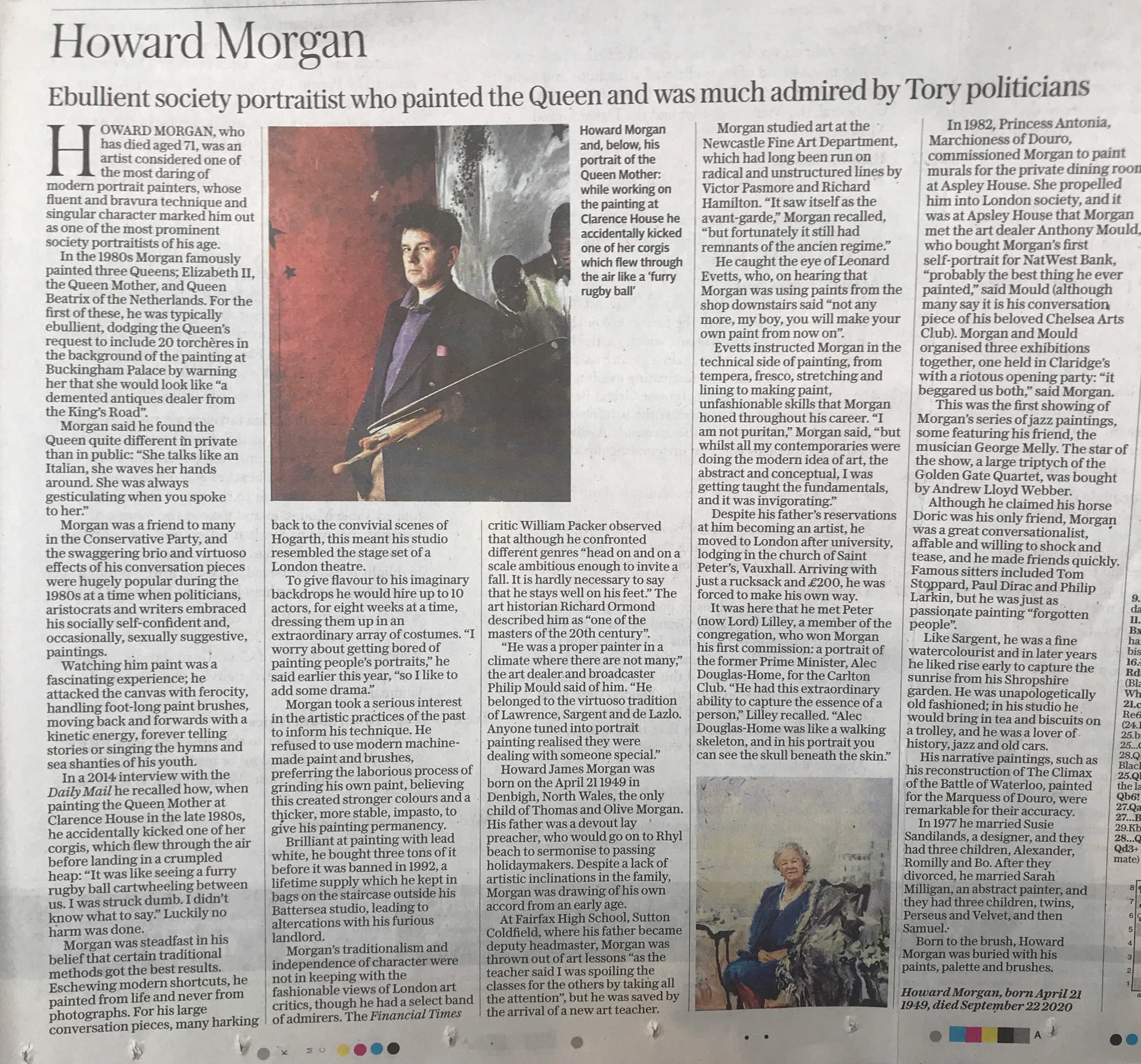 ‘The most daring of modern portrait painters.’ My obituary of Howard ...